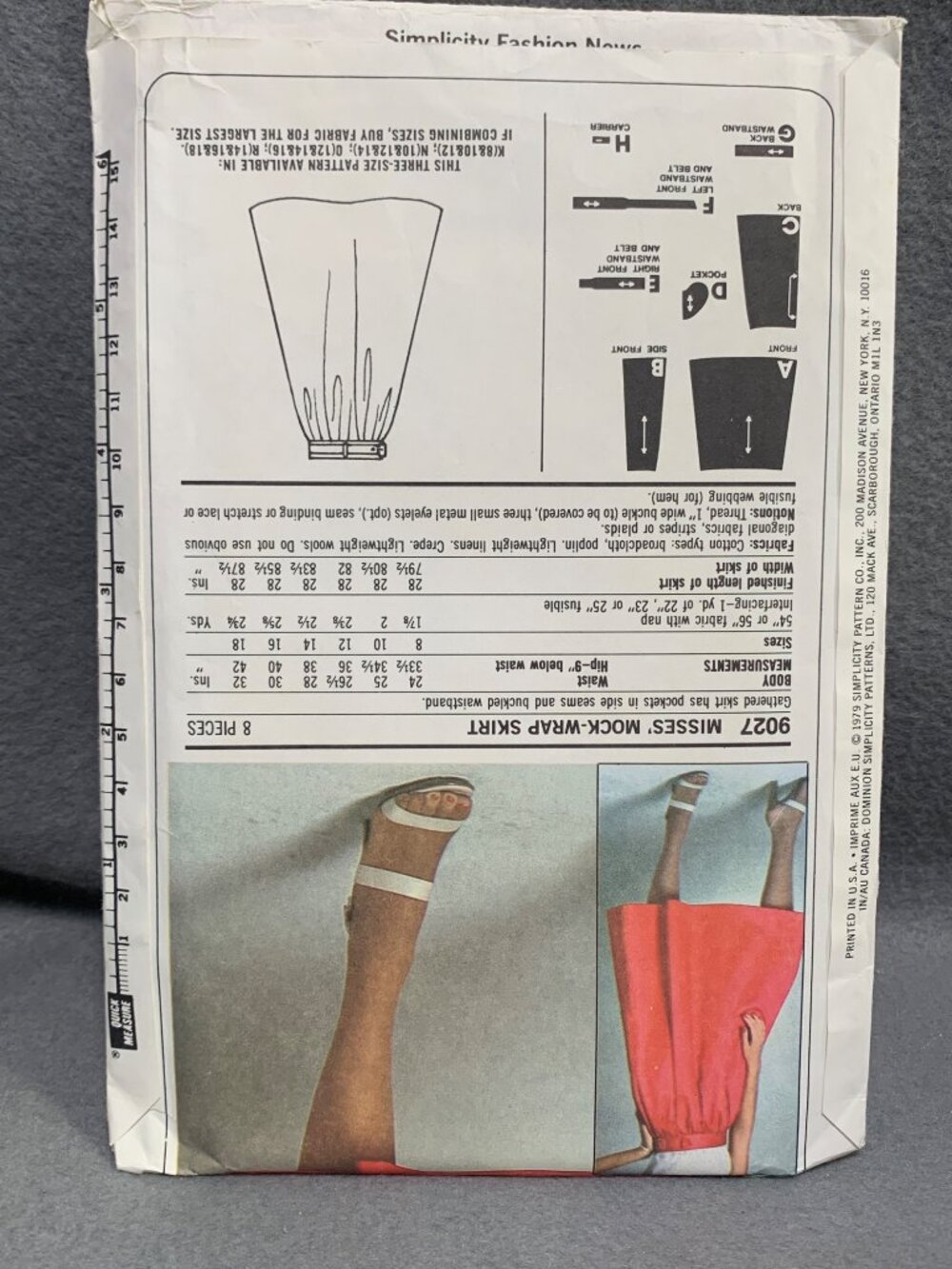 Simplicity | Office | Simplicity 927 Misses Mockwrap Skirt Sewing ...
